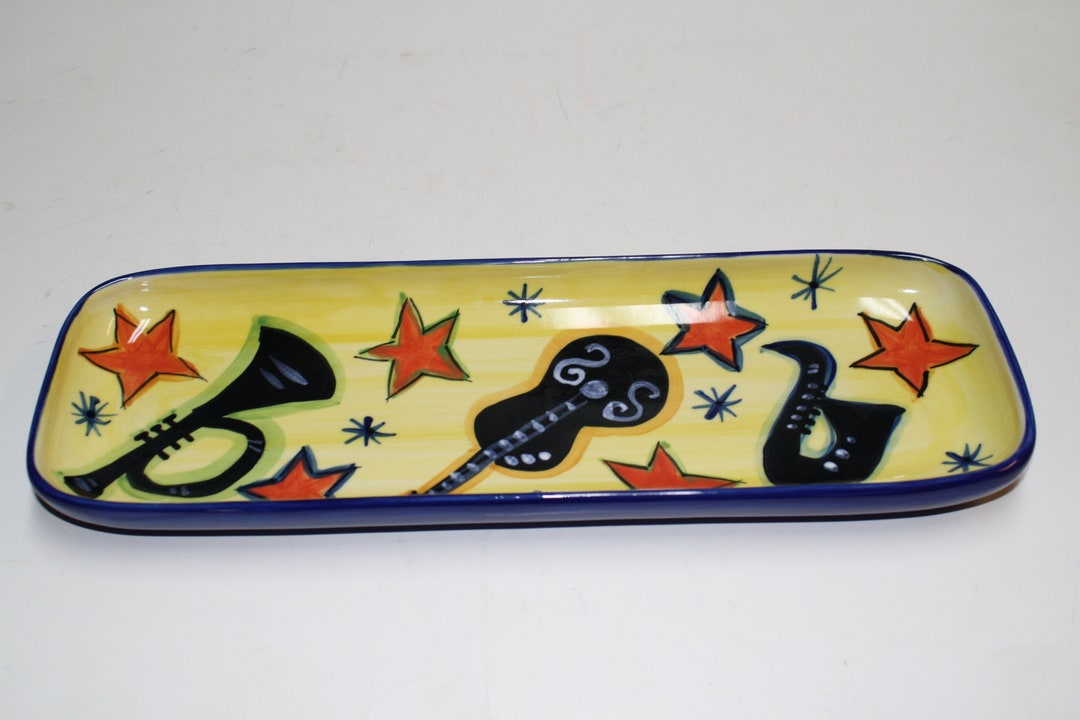 Gail Pittman 'rhythm & Blues' Rectangle Snack/serving Tray - Etsy