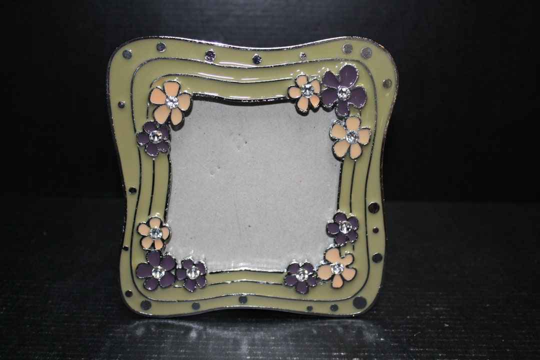 3 1/2 X 3 1/2 Olive Green Desk Picture Frame W/flowers - Etsy