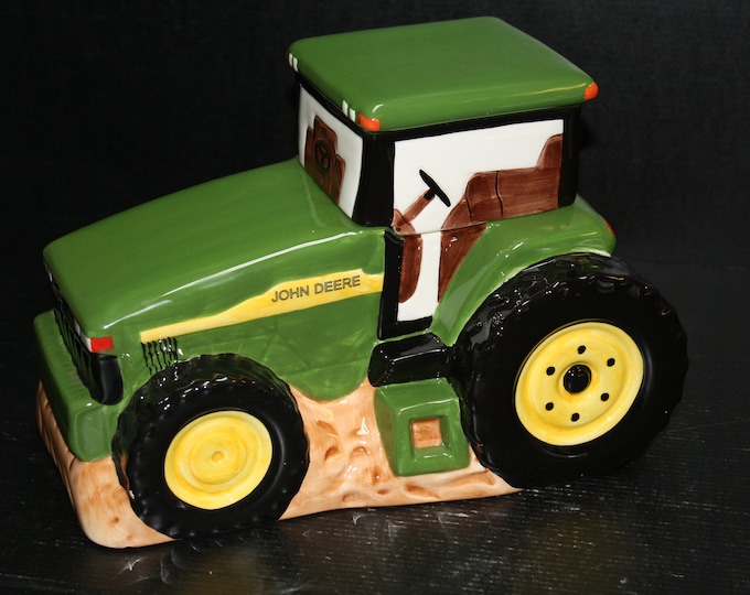 John Deere Tractor Cookie Jar by Gibson W/lid - Etsy