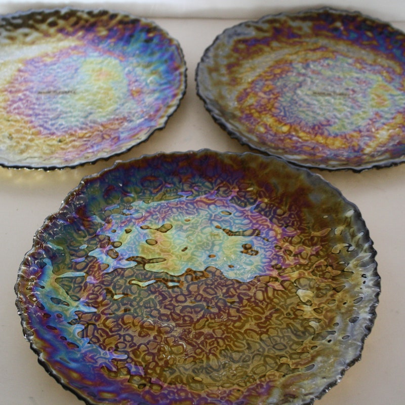 Iridescent Plates - Etsy
