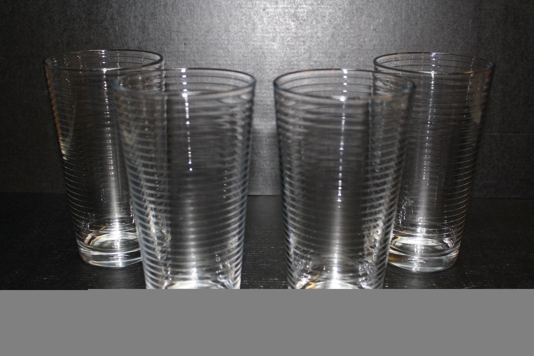 Circleware "stripped' Ribbed Interior Cooler Glasses - Etsy