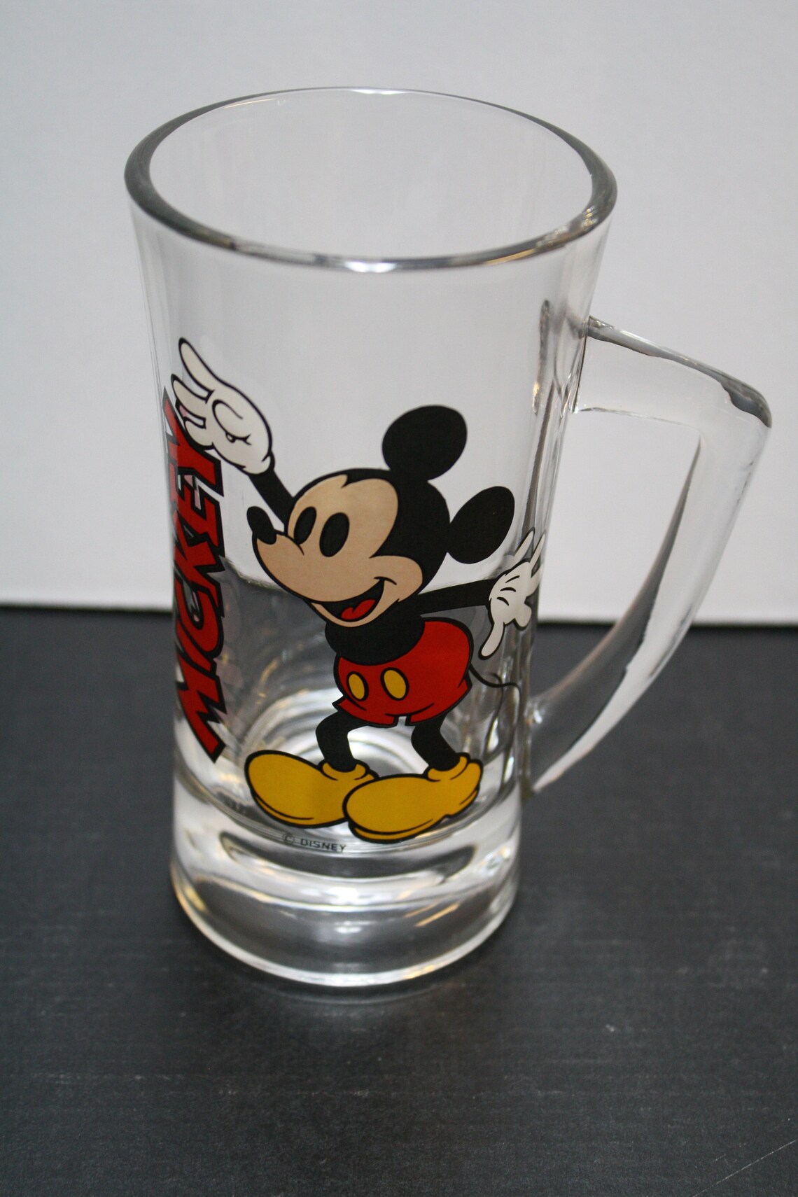 Disney Mickey Mouse Drink Glass W/handle - Etsy
