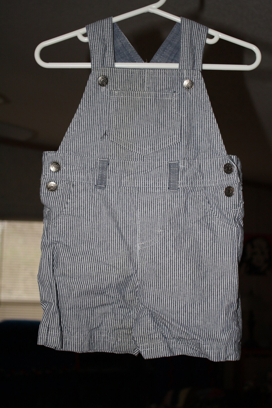 Blue & White Striped Childs Overalls by Cherokee Size 6-9 Mo. - Etsy