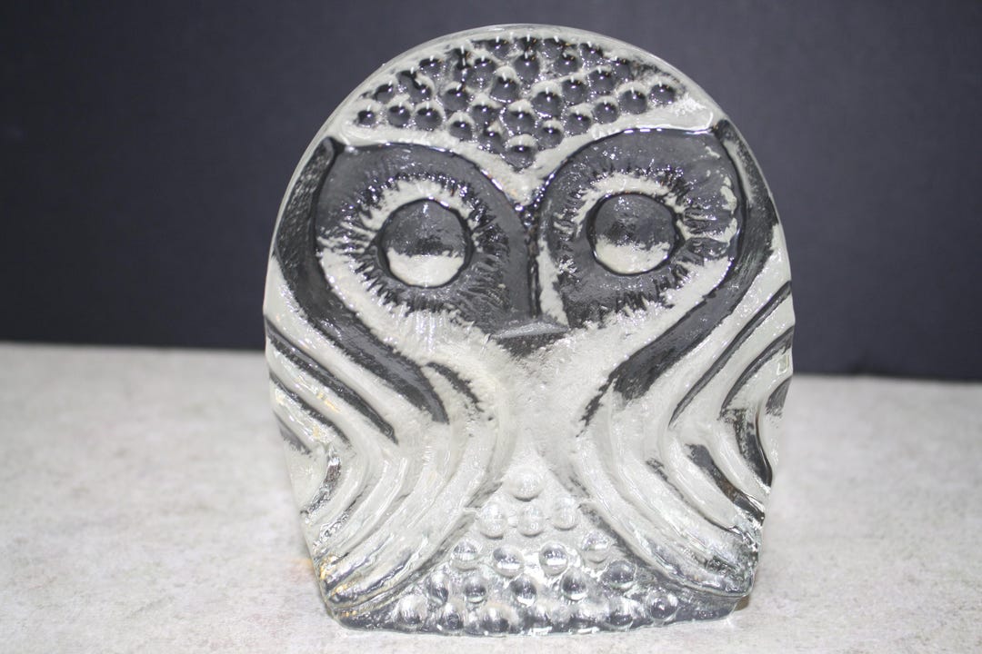 Vintage Pilgrim Glass Owl Bookend: 1960s Home Decor - Etsy