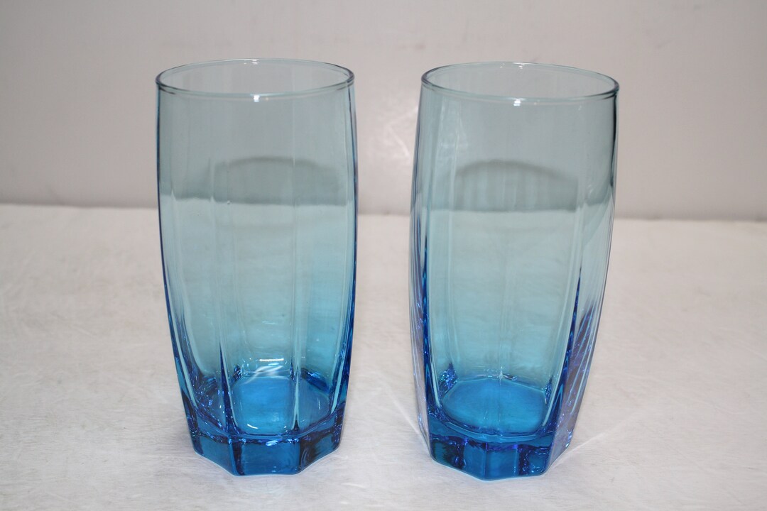 Cristar Sky Blue 'amadeus' Octagonal Water/iced Tea Glasses - Etsy