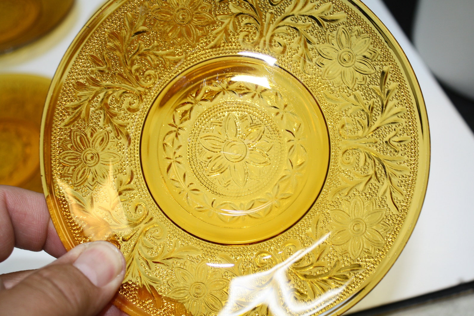 Anchor Hocking Sandwich Glass Saucers | Etsy