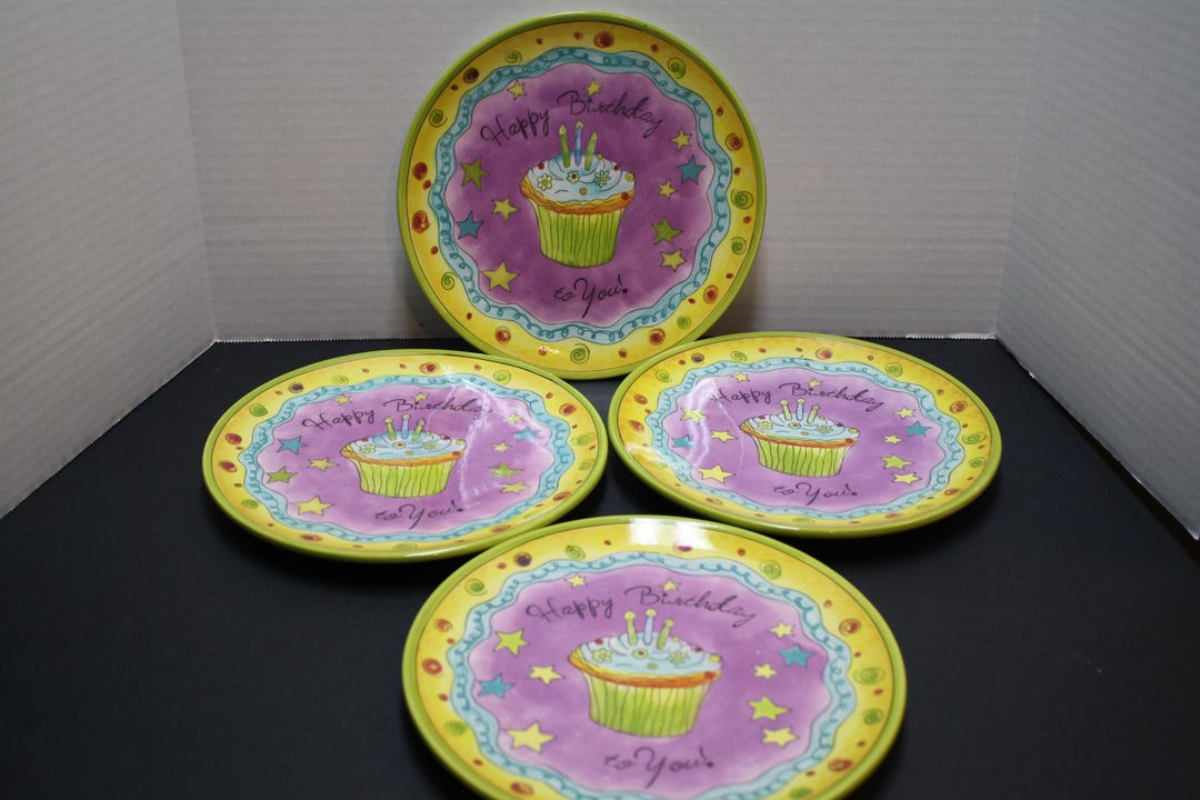 Sue Zipkin 'happy Birthday to You' Personal Cake/snack Plates - Etsy