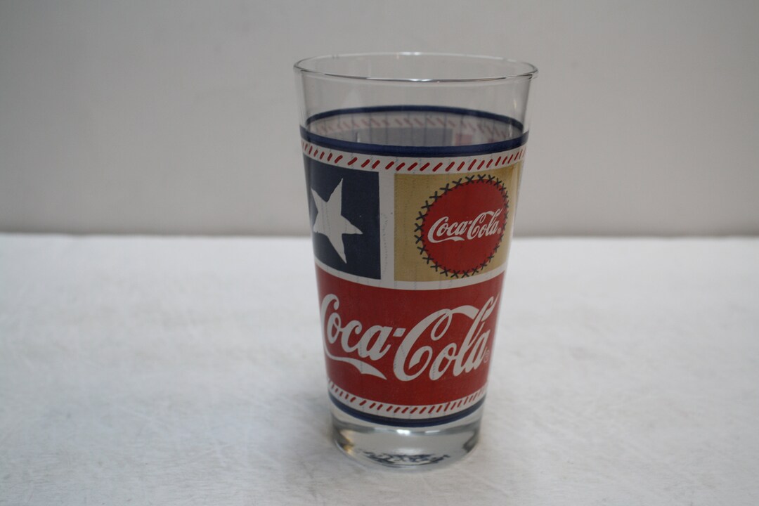 Vintage Anchor Hocking Coca-cola 'stars & Stripes' Collectors Glass - Etsy