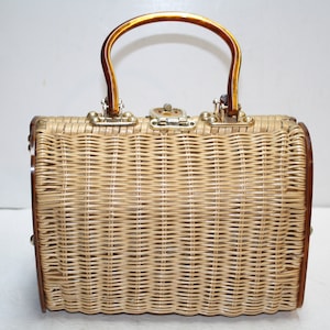 Vintage Woven/lucite Bakelite Side & Handle Pocketbook/purse - Etsy