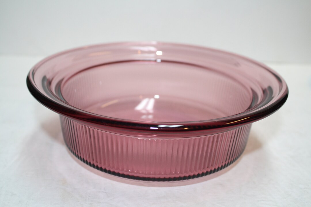 Pyrex Visionware Cranberry V-30-B 24oz. Ribbed Edge Bowl - Etsy