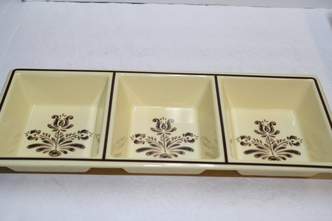 Melamine Divided Party Tray W/pfaltzgraff 'villiage' Design Made by ...