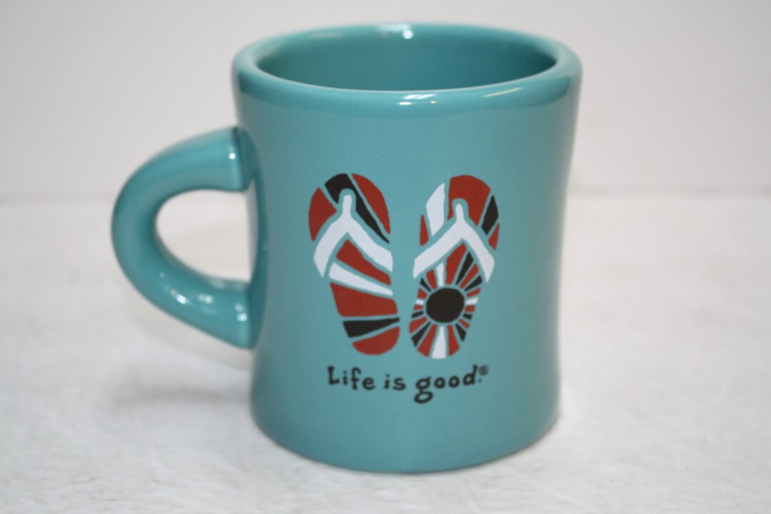 Teal 'life is Good' Restaurant Style Flip-flop Coffee/tea Mug - Etsy