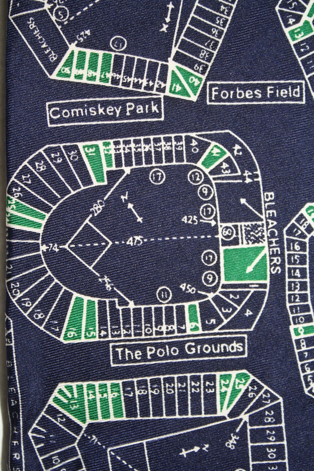 Famous 'ball Fields of Our Time' Designer Silk Necktie by Josh Bach - Etsy