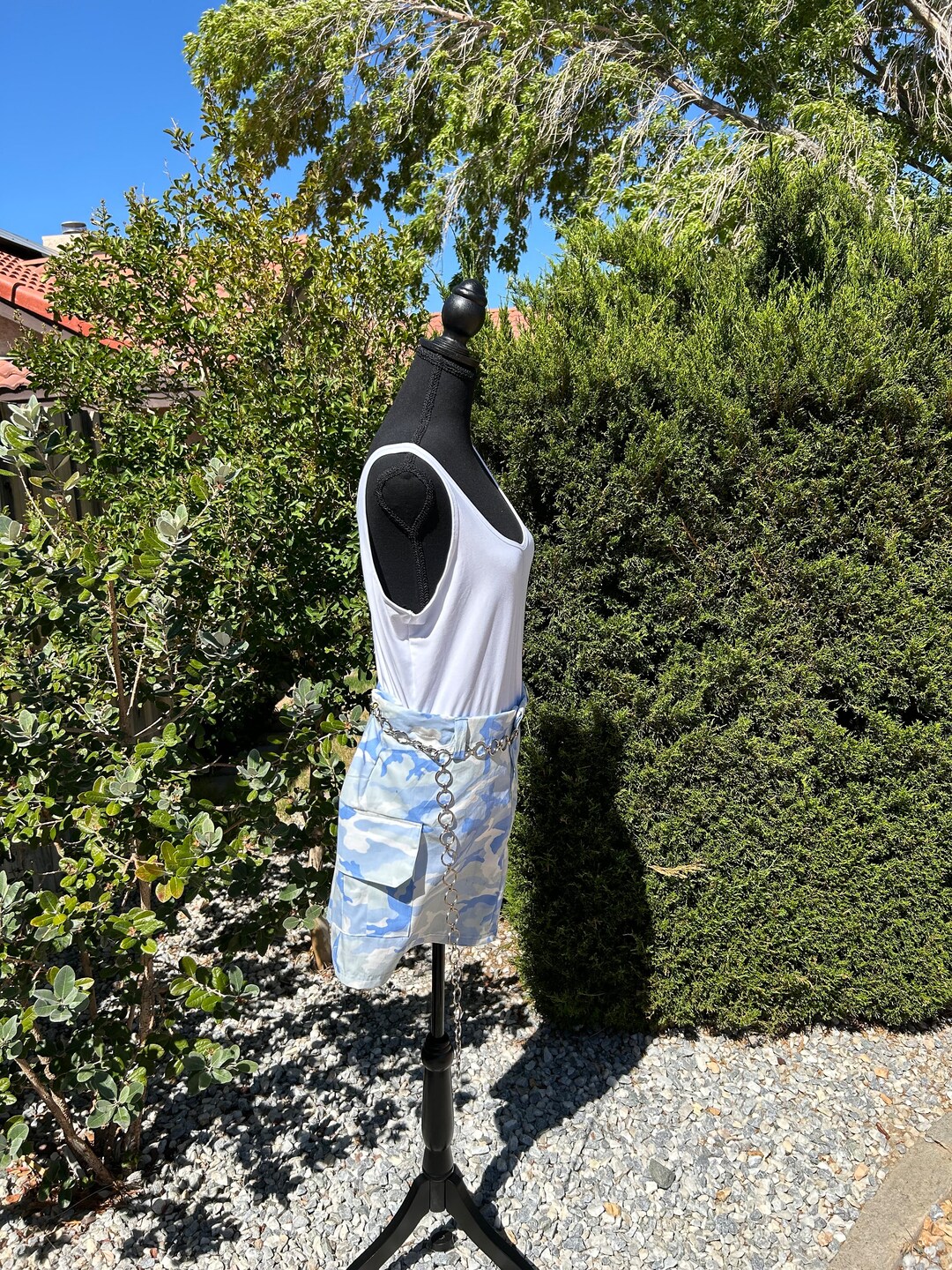 Baby Blue Camo Cargo Skirt - Etsy