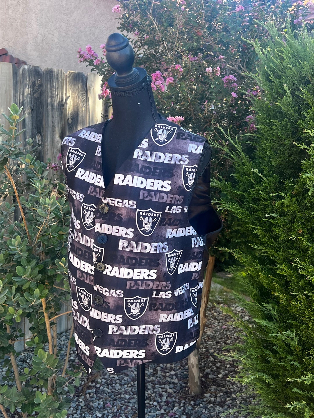 Raiders Faded Vest With Black Satin Back - Etsy