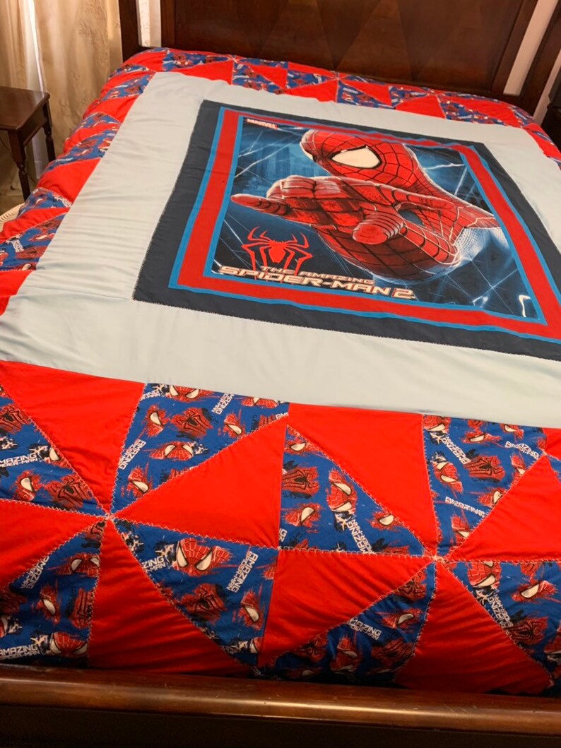 Queen Size Spider-Man Quilt | Etsy