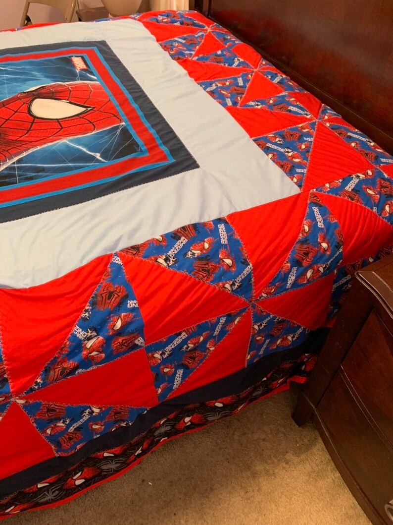 Queen Size Spider-Man Quilt | Etsy