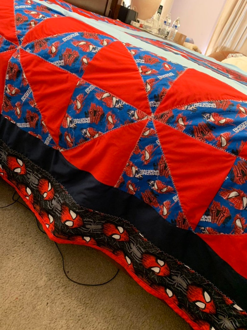 Queen Size Spider-Man Quilt | Etsy