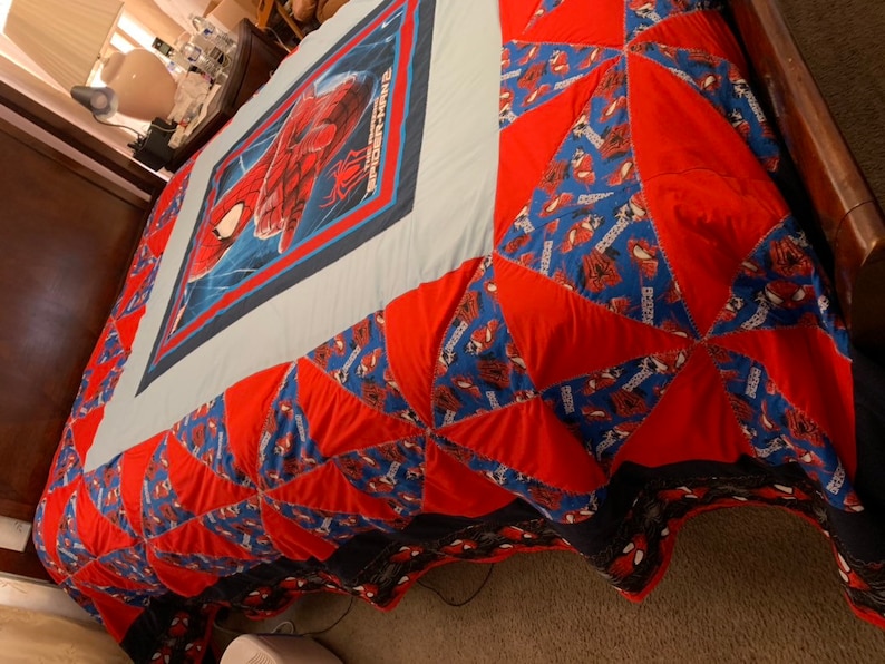 Queen Size Spider-Man Quilt | Etsy