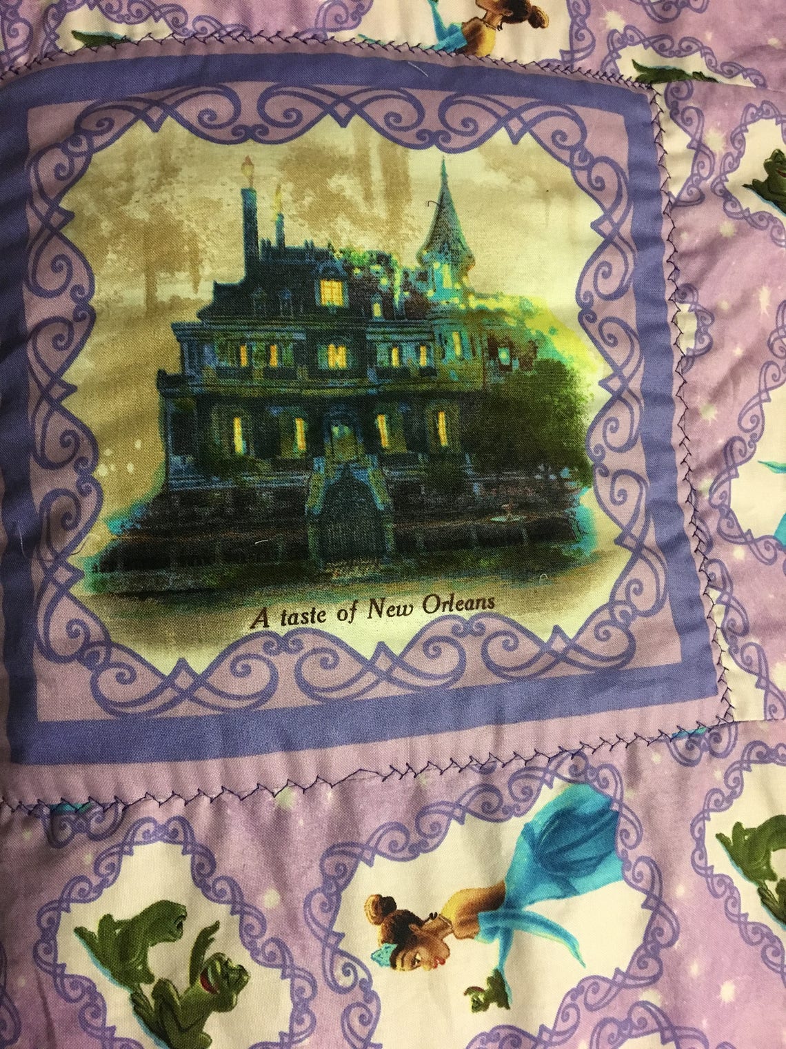 The Princess and the Frog purple Storybook Twin Size Quilt - Etsy UK