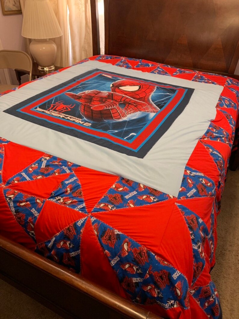 Queen Size Spider-Man Quilt | Etsy