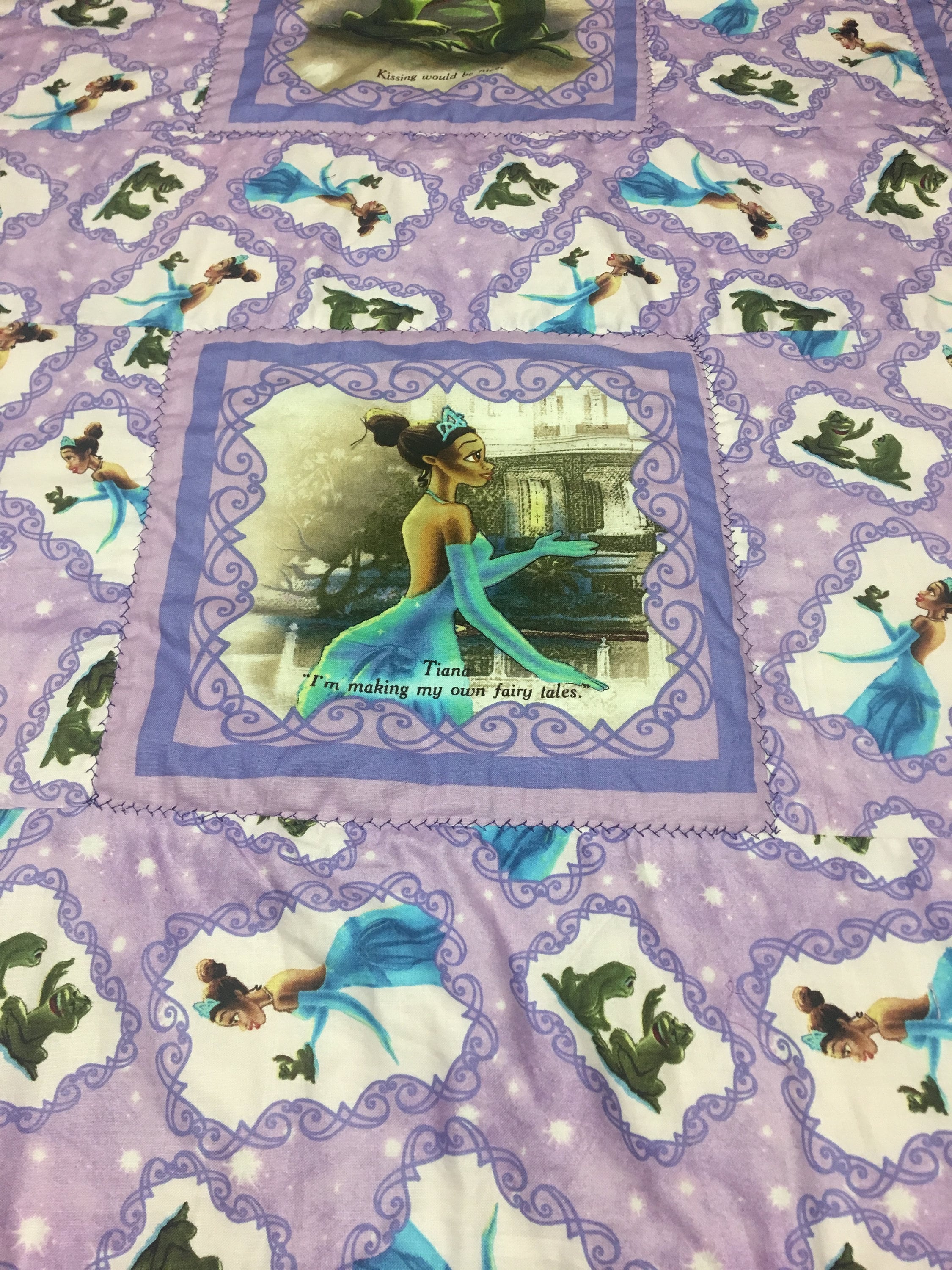 The Princess and the Frog purple Storybook Twin Size Quilt - Etsy UK