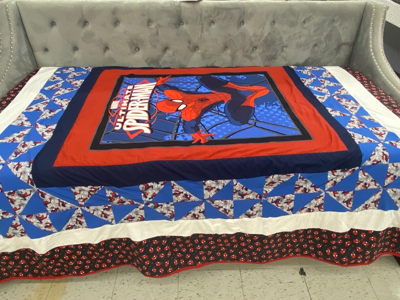 Spider-man Twin Size Quilt - Etsy