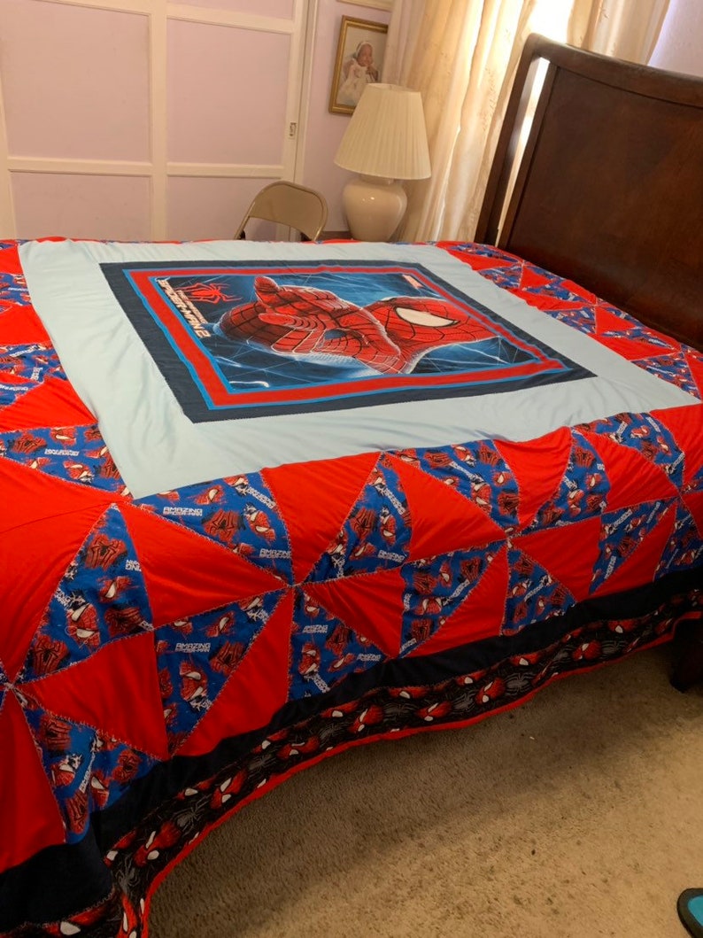 Queen Size Spider-Man Quilt | Etsy