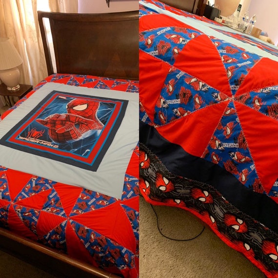 Queen Size Spider-Man Quilt | Etsy