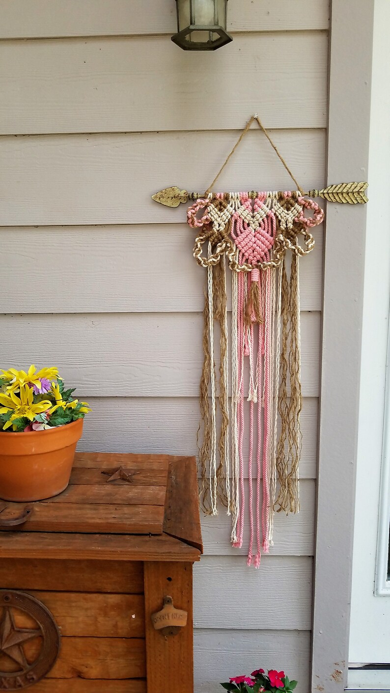 Hopi Macrame Wall Decor Metal Arrow Wall Art Macrame Wall - Etsy