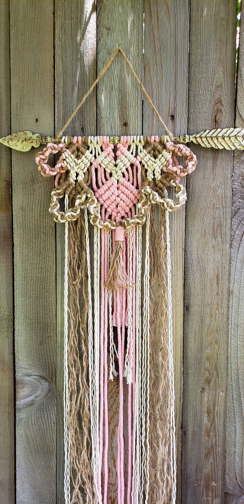 Hopi Macrame Wall Decor Metal Arrow Wall Art Macrame Wall - Etsy