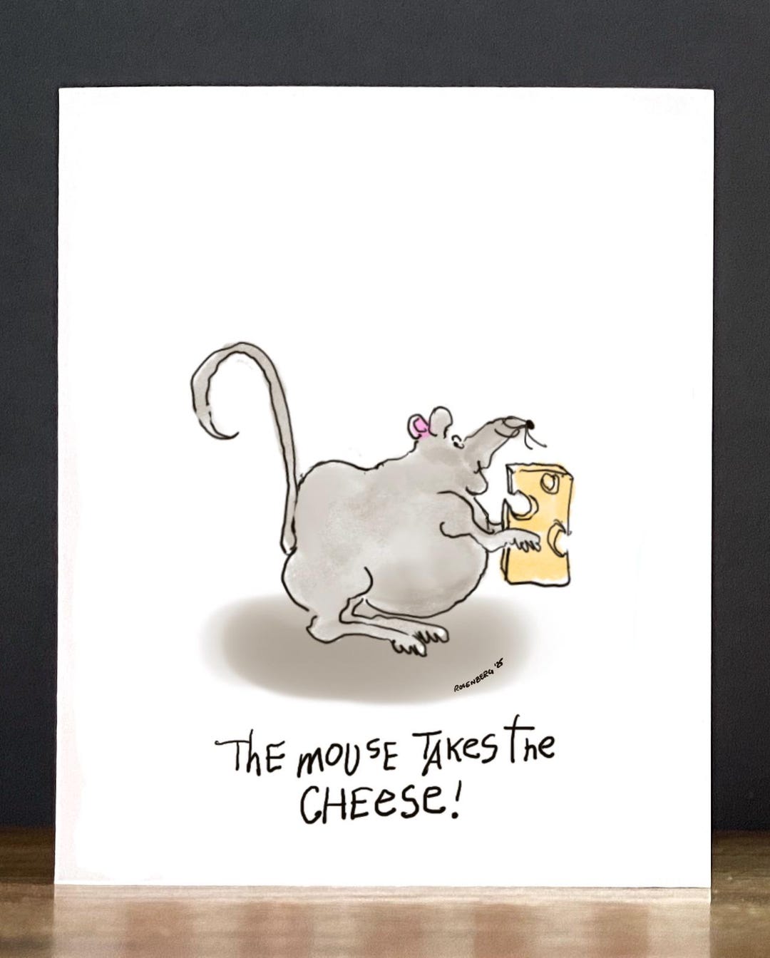 Blank Cards: Mouse Takes the Cheese - Etsy