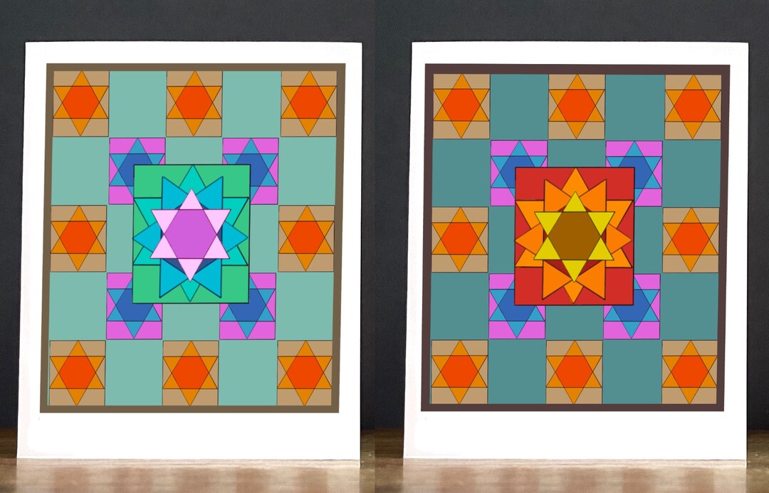 Blank Cards: Magen David Quilt Pattern - Etsy