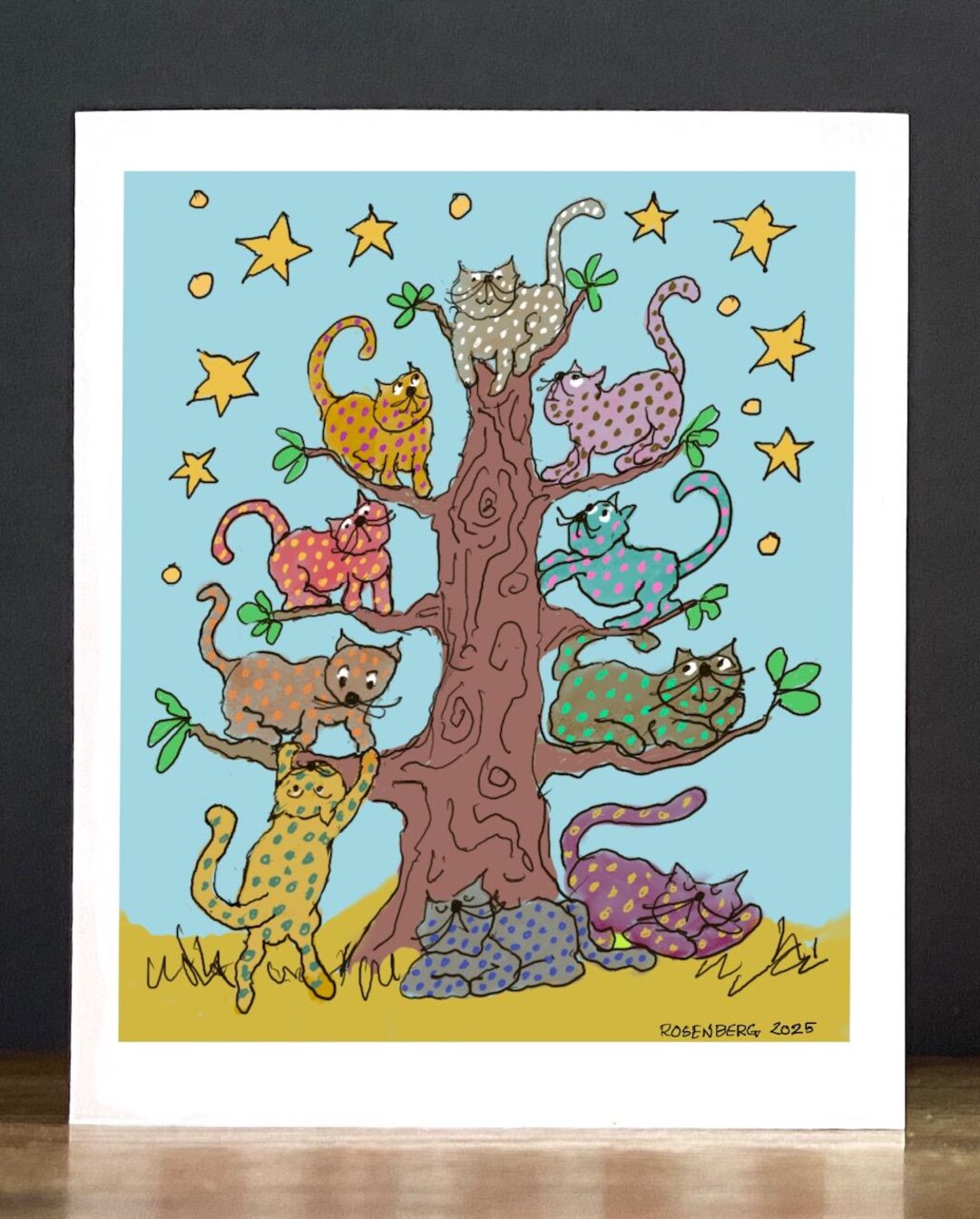 Blank Cards: A Clowder of Cats in a Tree - Etsy