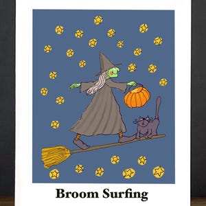 Halloween Card: Broom Surfing new Version - Etsy