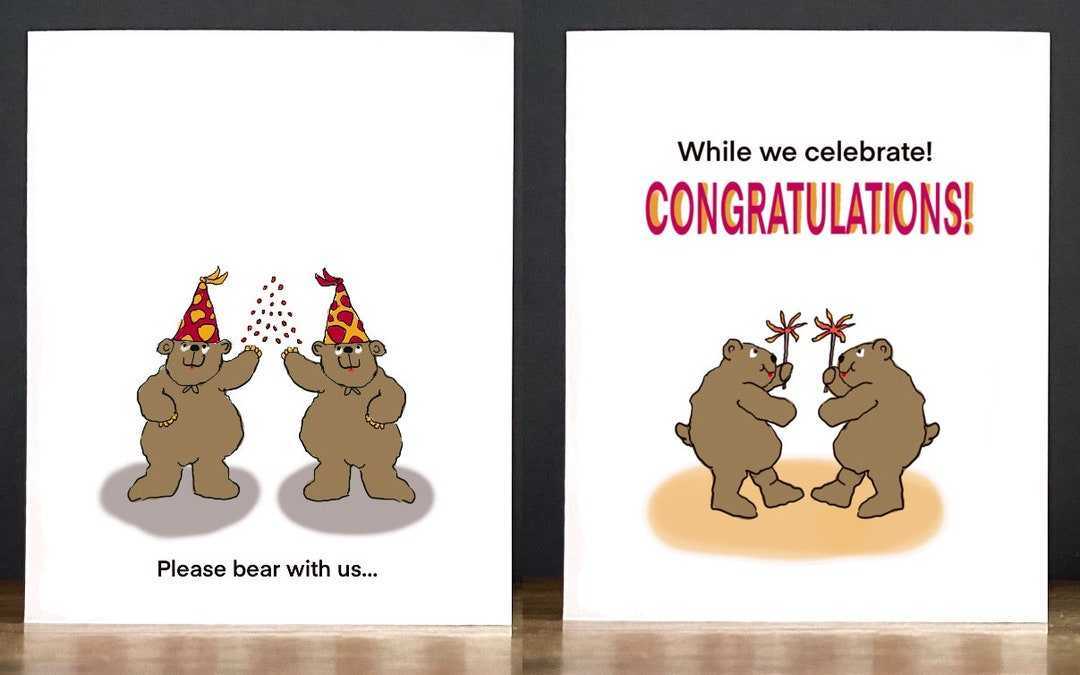 Congratulations Card: Bear With Us - Etsy