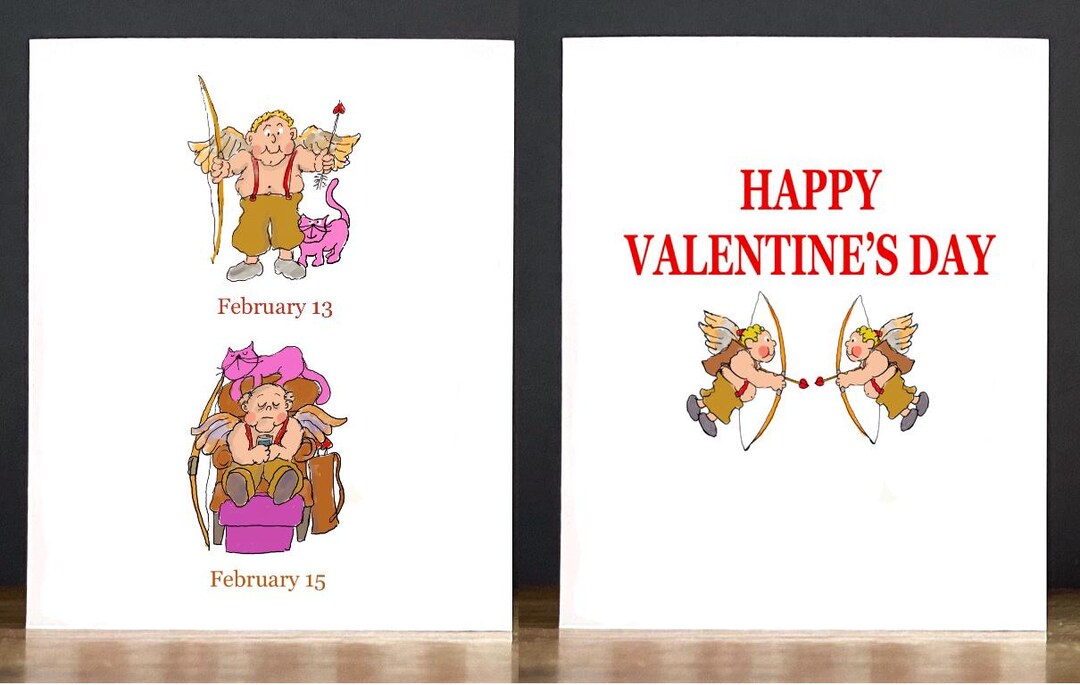 Valentine's Day Card: Cupid Before and After - Etsy