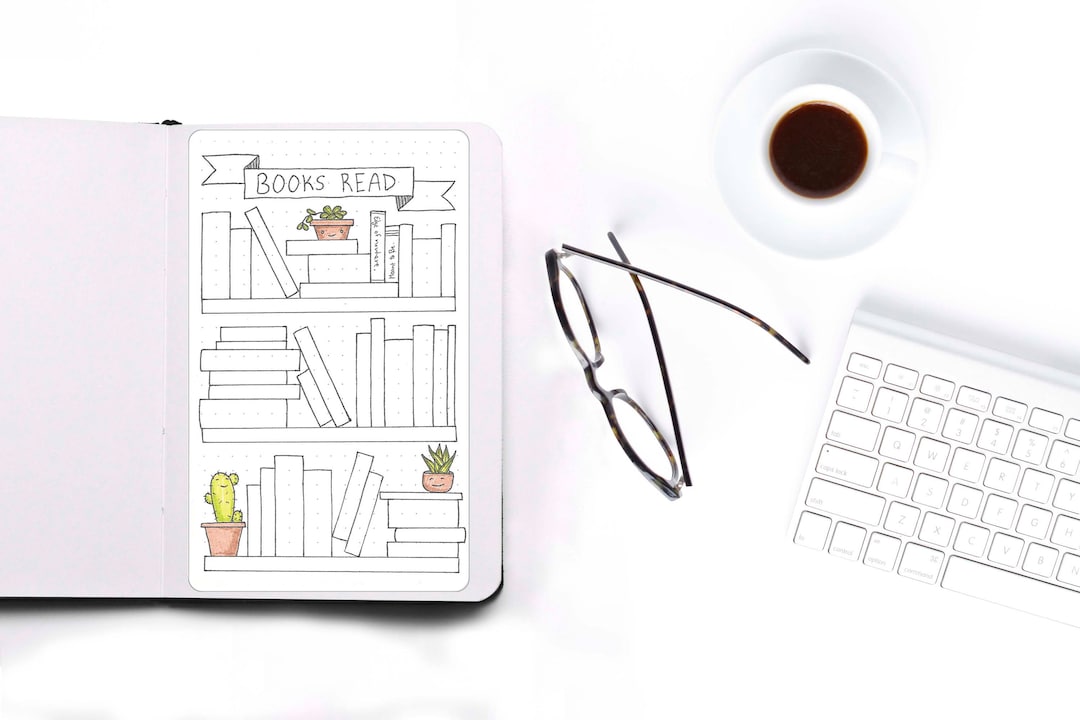Journal Bookshelf Page // Printable Planner Page // Creative Journal ...