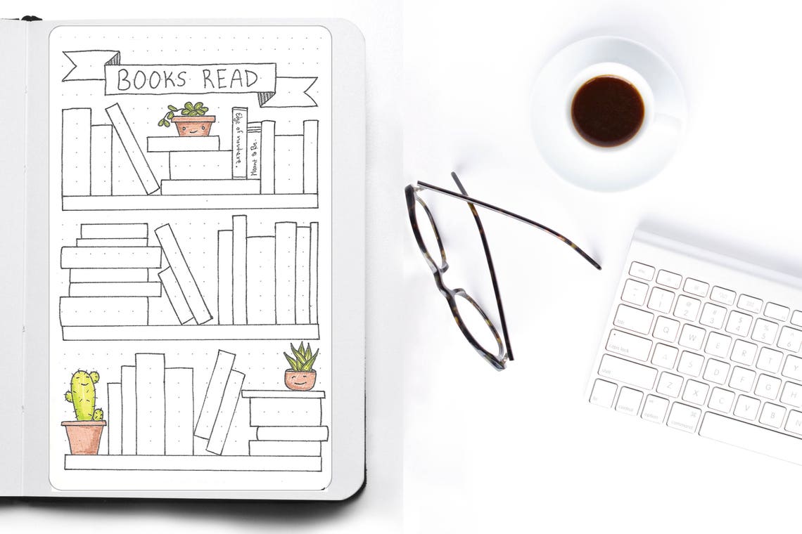 Letter Sized Journal Bookshelf Page // Printable Planner // Journal ...