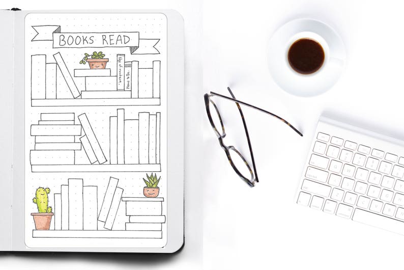 Letter Sized Journal Bookshelf Page // Printable Planner // Journal ...