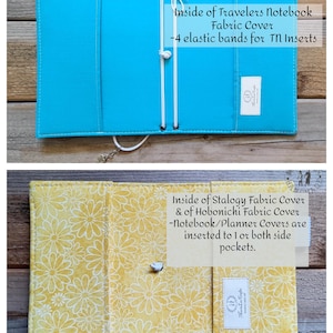 The Woman Floral Line Art Fabric Notebook Cover, Travelers Notebook ...