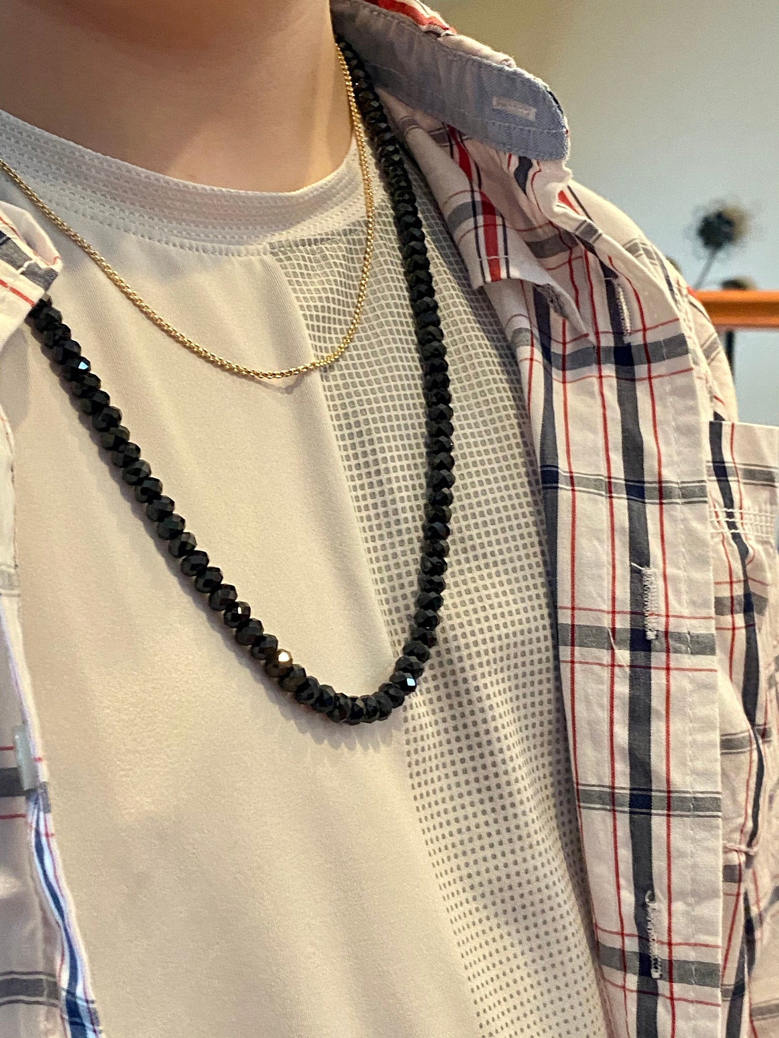 Black Spinel Necklace For Men Gemstones Necklace Mens Etsy