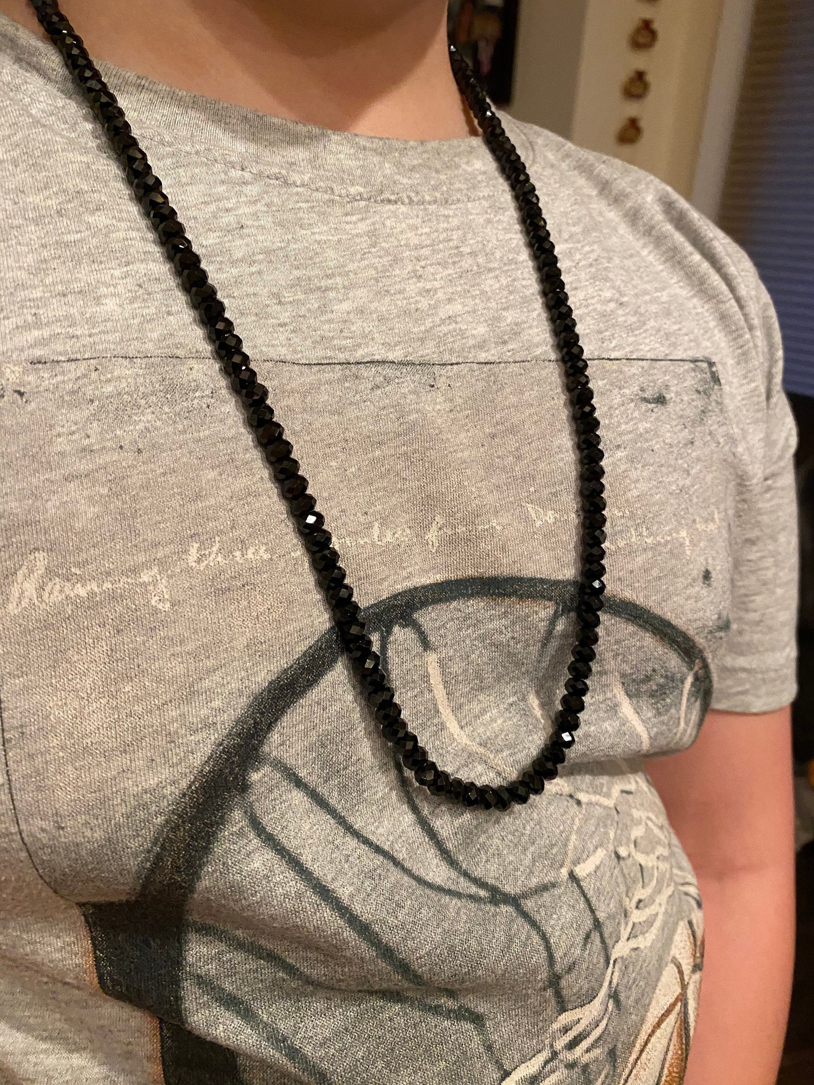 Black Spinel Necklace For Men Gemstones Necklace Mens Etsy