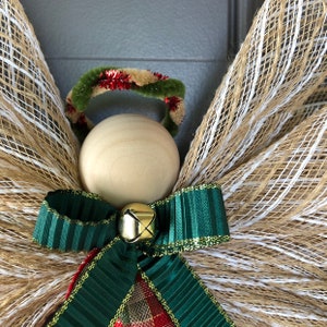 Rustic Angel Tree Topper, Country Christmas Decor Wreath, Holiday ...