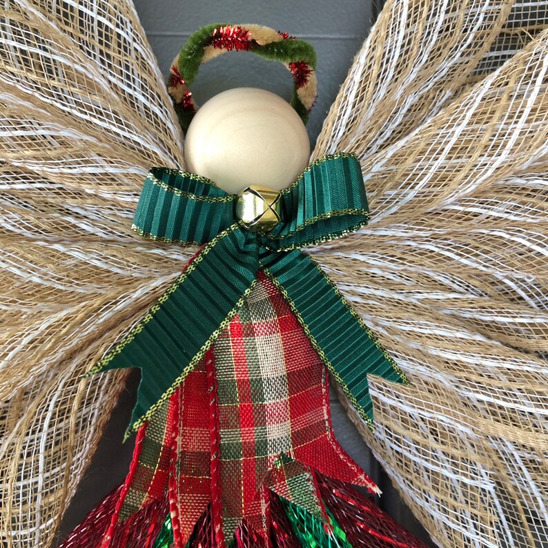 Rustic Angel Tree Topper Country Christmas Decor Wreath | Etsy