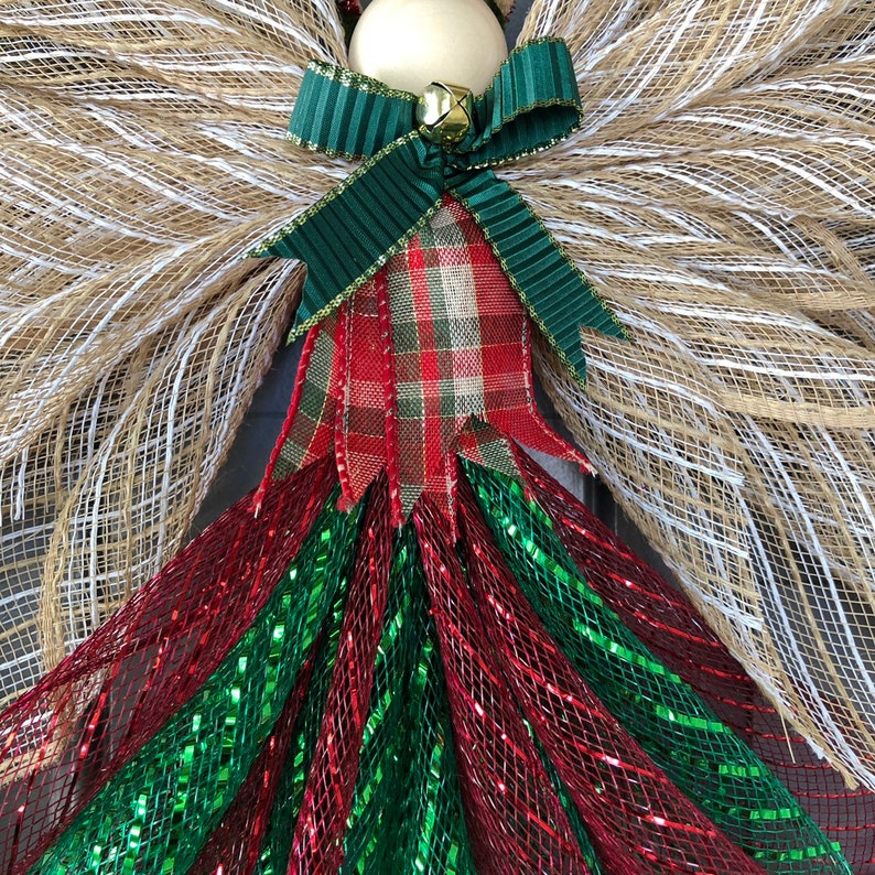 Rustic Angel Tree Topper Country Christmas Decor Wreath | Etsy