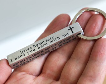 Awesome DAD Keychain Personalized Hand Stamped Father Gift - Etsy