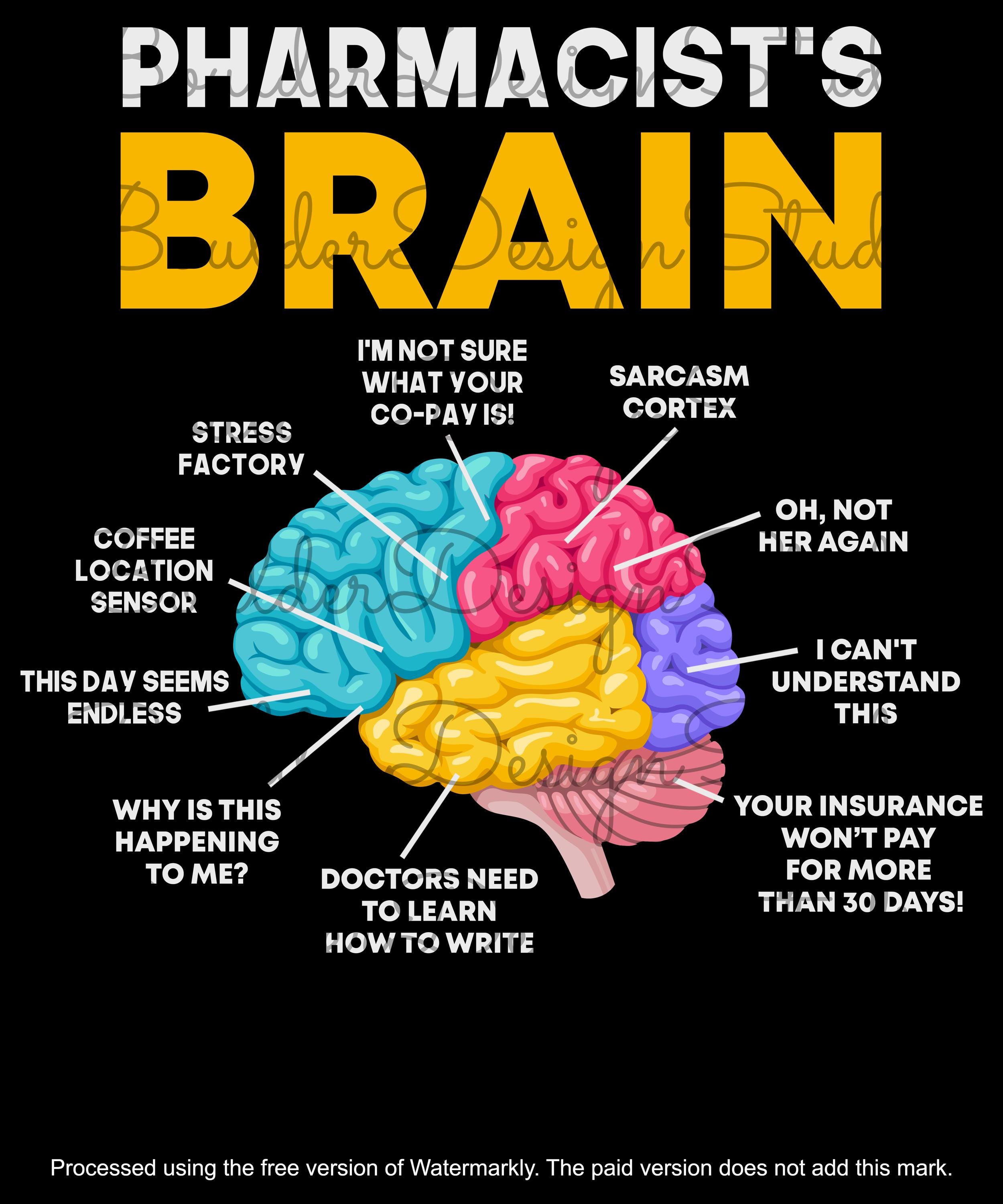 Pharmacist's Brain PNG | Funny Pharmacy Gift | Pharmacist's Mind | Pharmacy School | Pharmd ...