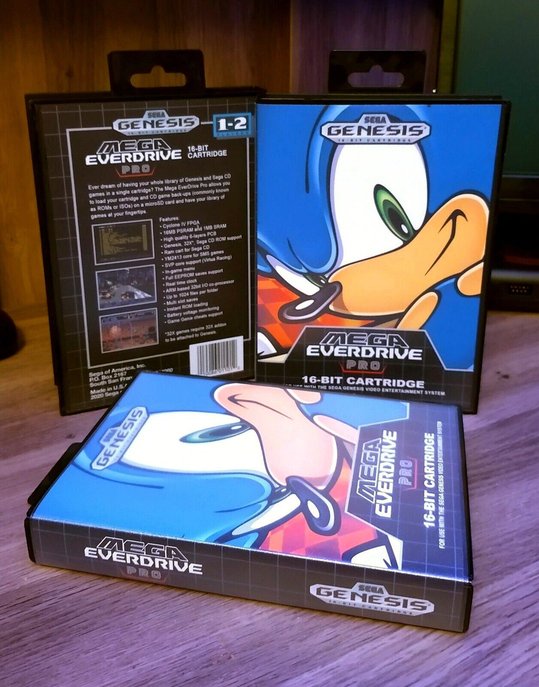 Krikzz Mega Everdrive PRO Custom Cover Art and Replica Case for Sega ...