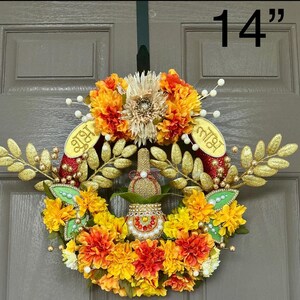 Diwali Wreath: Handmade Festive Floral Decor With Shubh Kalash - Etsy